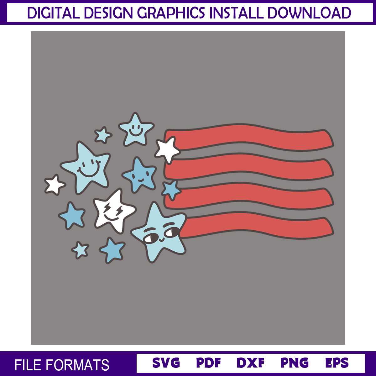 Patriotic USA Star Flag 4th Of July Holiday SVG | Inspire Uplift