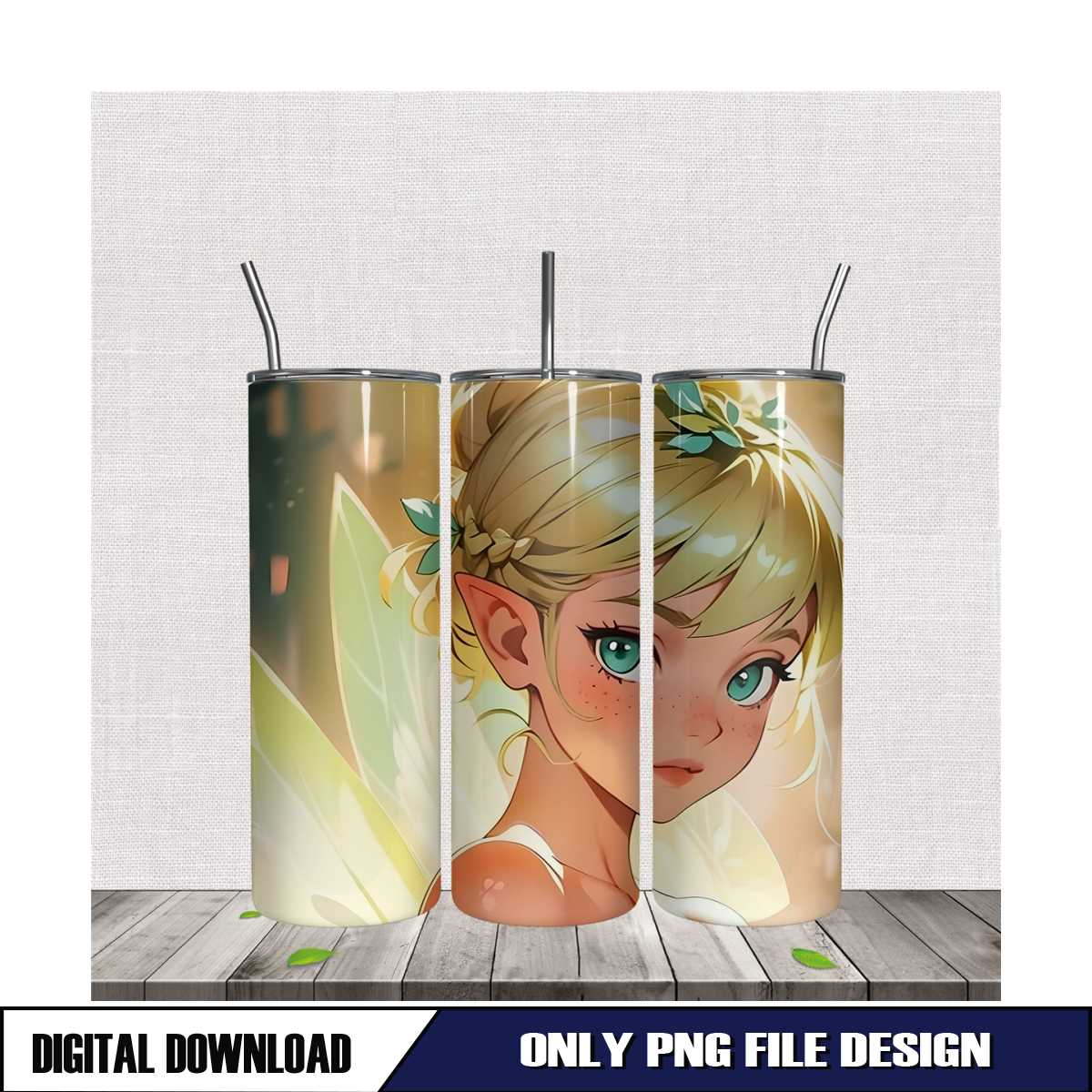 Tinker Bell Face Beautiful Tumbler Sublimation PNG | Inspire Uplift