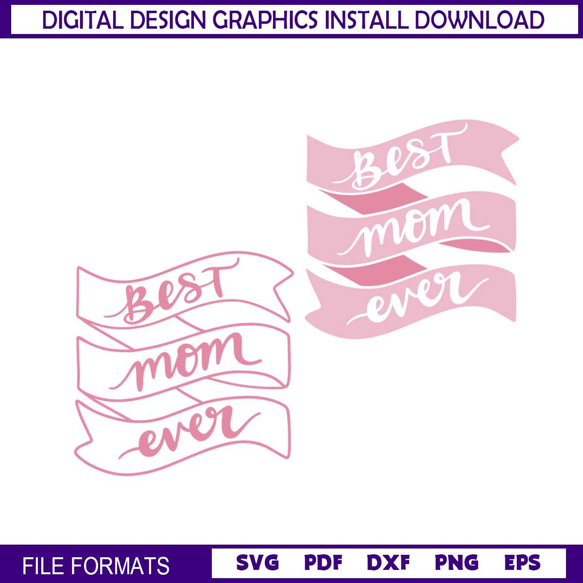 Best Mom Ever Mother Day Pink Ribbon SVG - Inspire Uplift