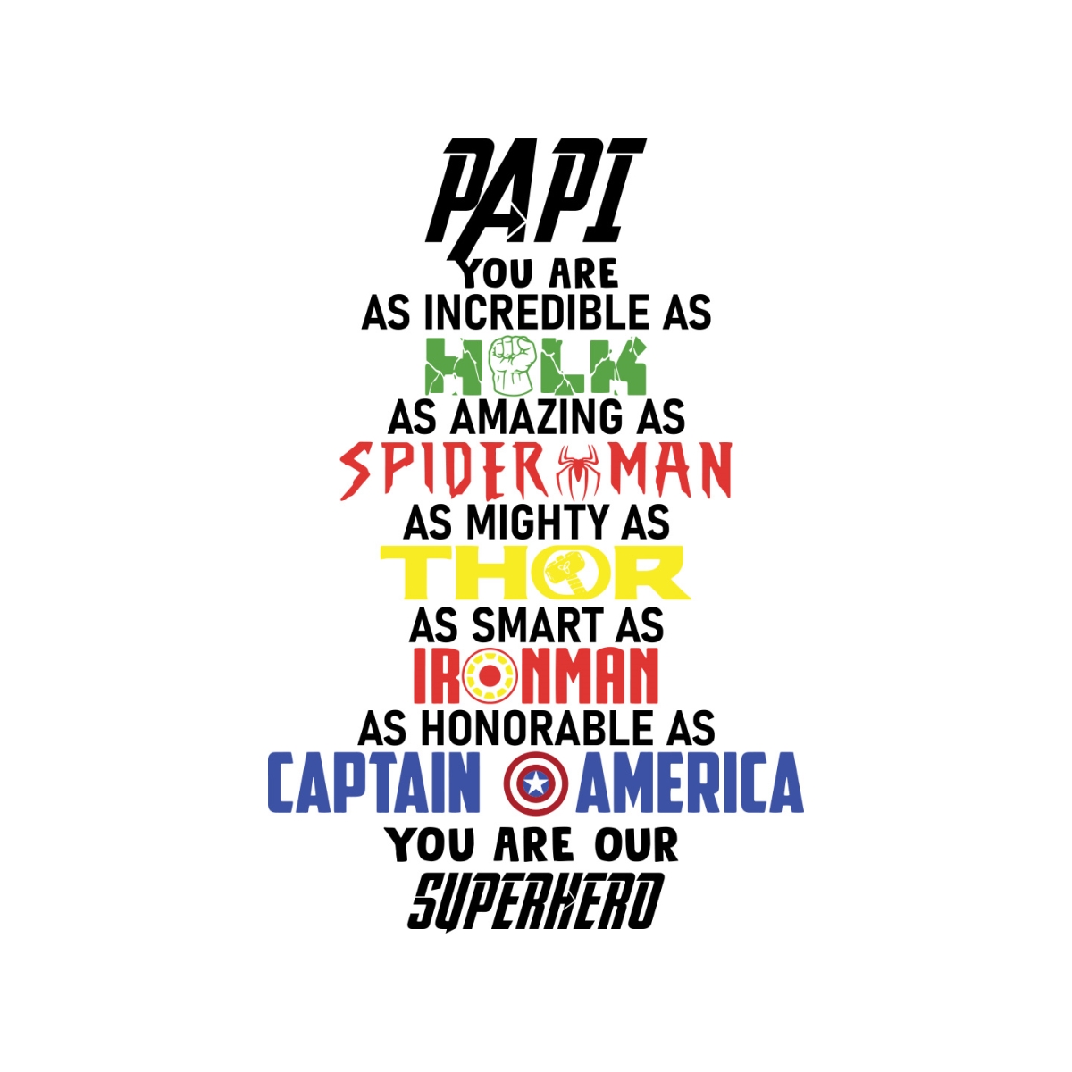Papi You Are As Incredible As Hulk Svg, Fathers Day Svg, Pap | Inspire ...