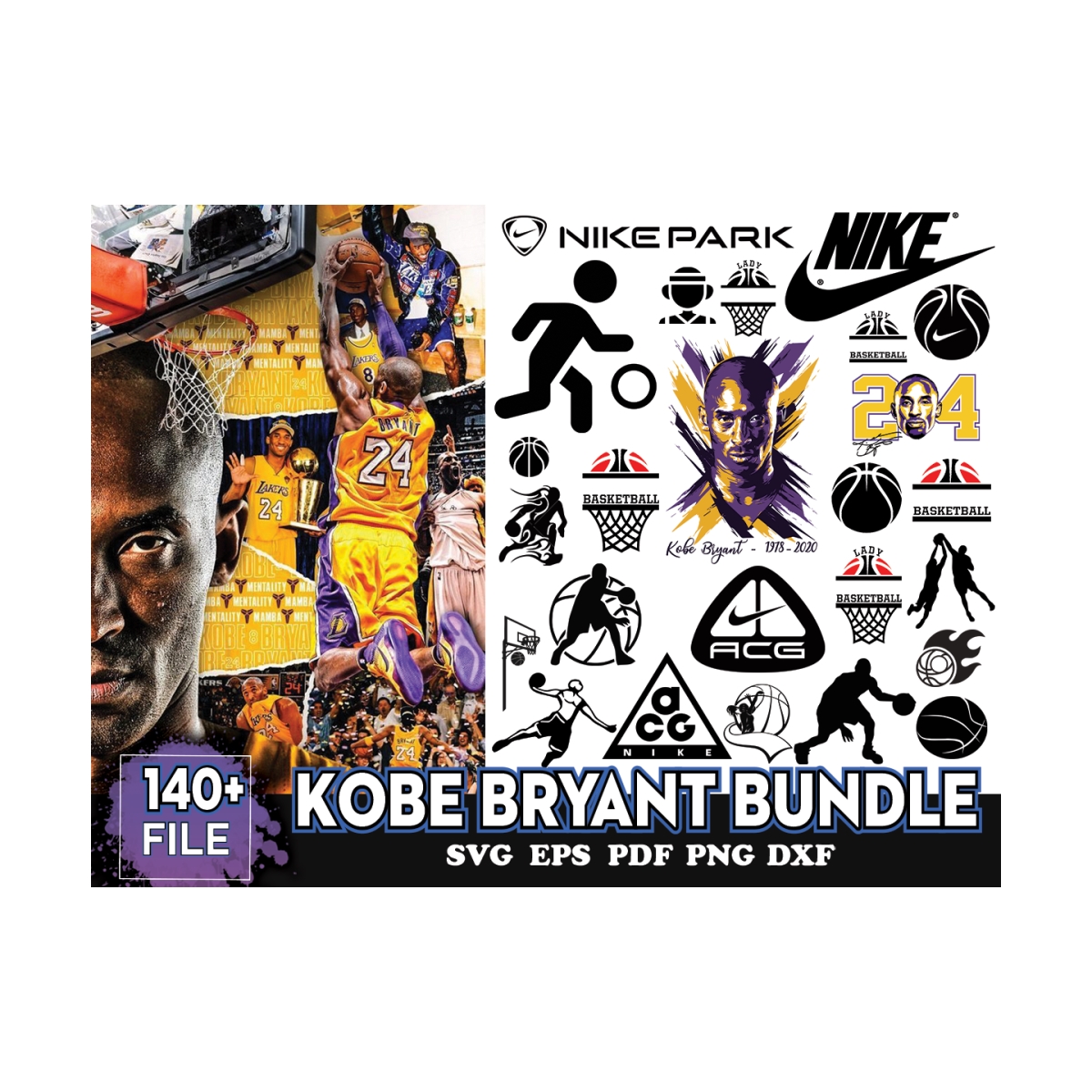 140 Kobe Bryant Bundle, Sport Svg, Kobe Bryant Svg | Inspire Uplift