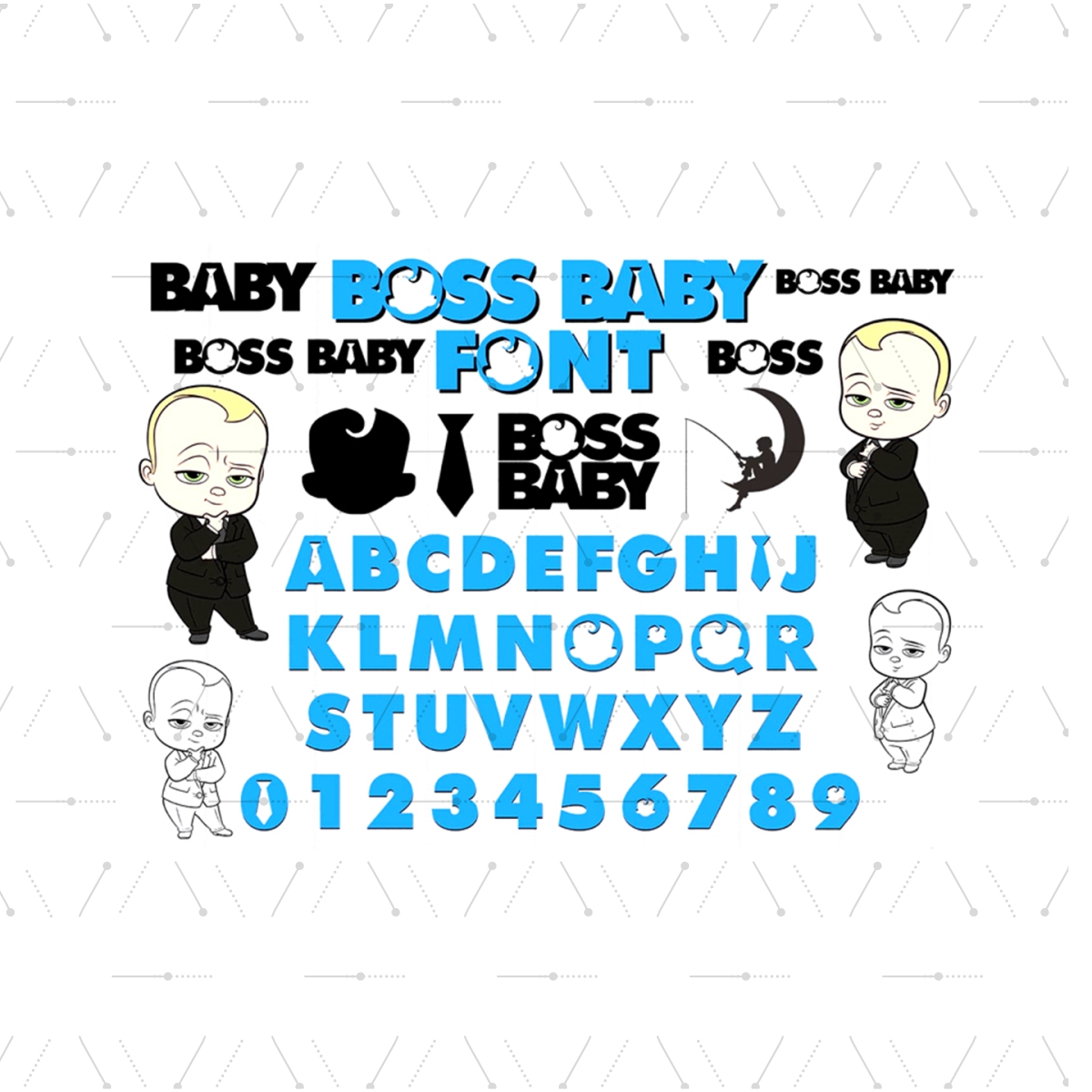 Boss Baby Alphabet Svg, Font Svg, Boss Baby Svg, Baby Svg, T | Inspire ...