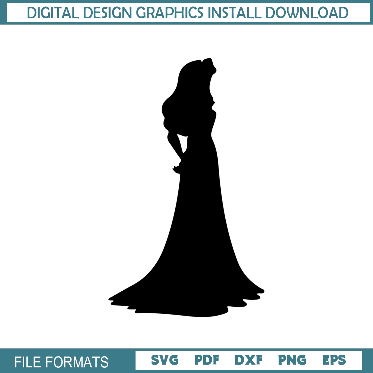 Disney Sleeping Beauty Aurora Princess Black Silhouette SVG | Inspire ...