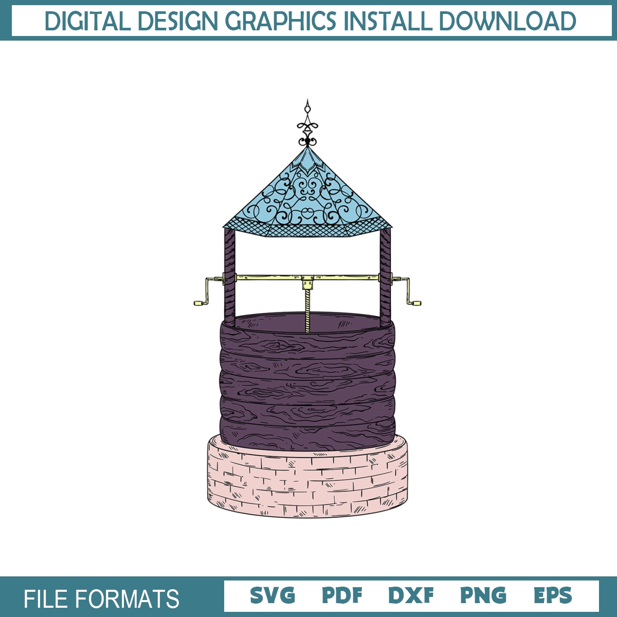 Disney Vintage Water Well Cinderella Cartoon SVG | Inspire Uplift