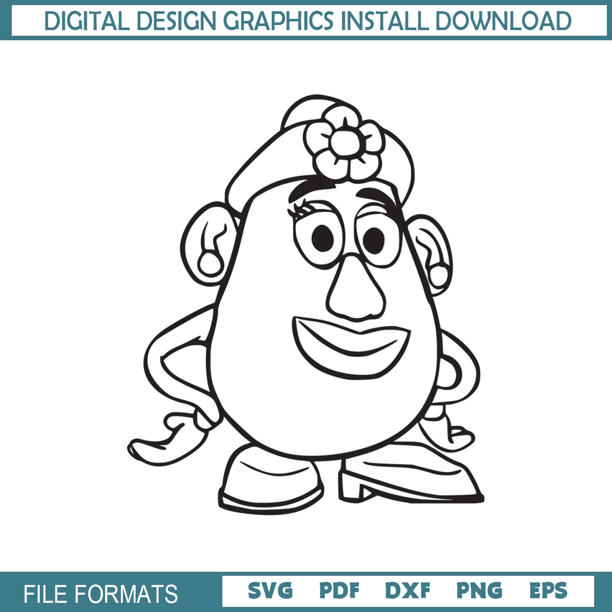 Disney Cartoon Toy Story Character Mrs. Potato Head Toy Silh | Inspire ...