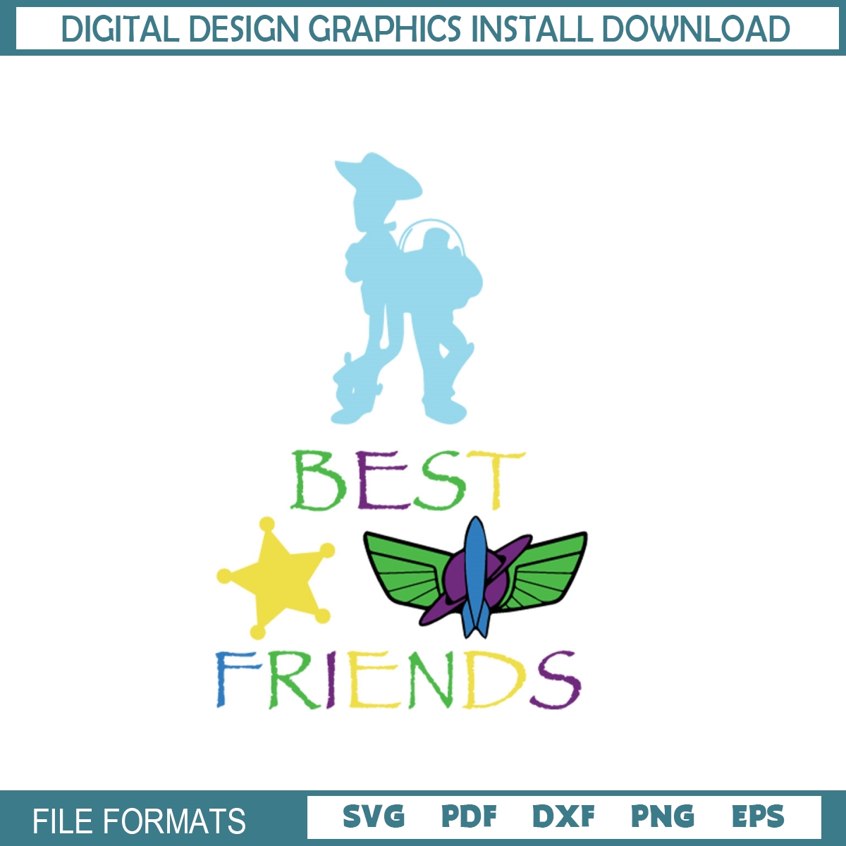 Best Friends Toy Story Woody & Buzz Lightyear SVG | Inspire Uplift