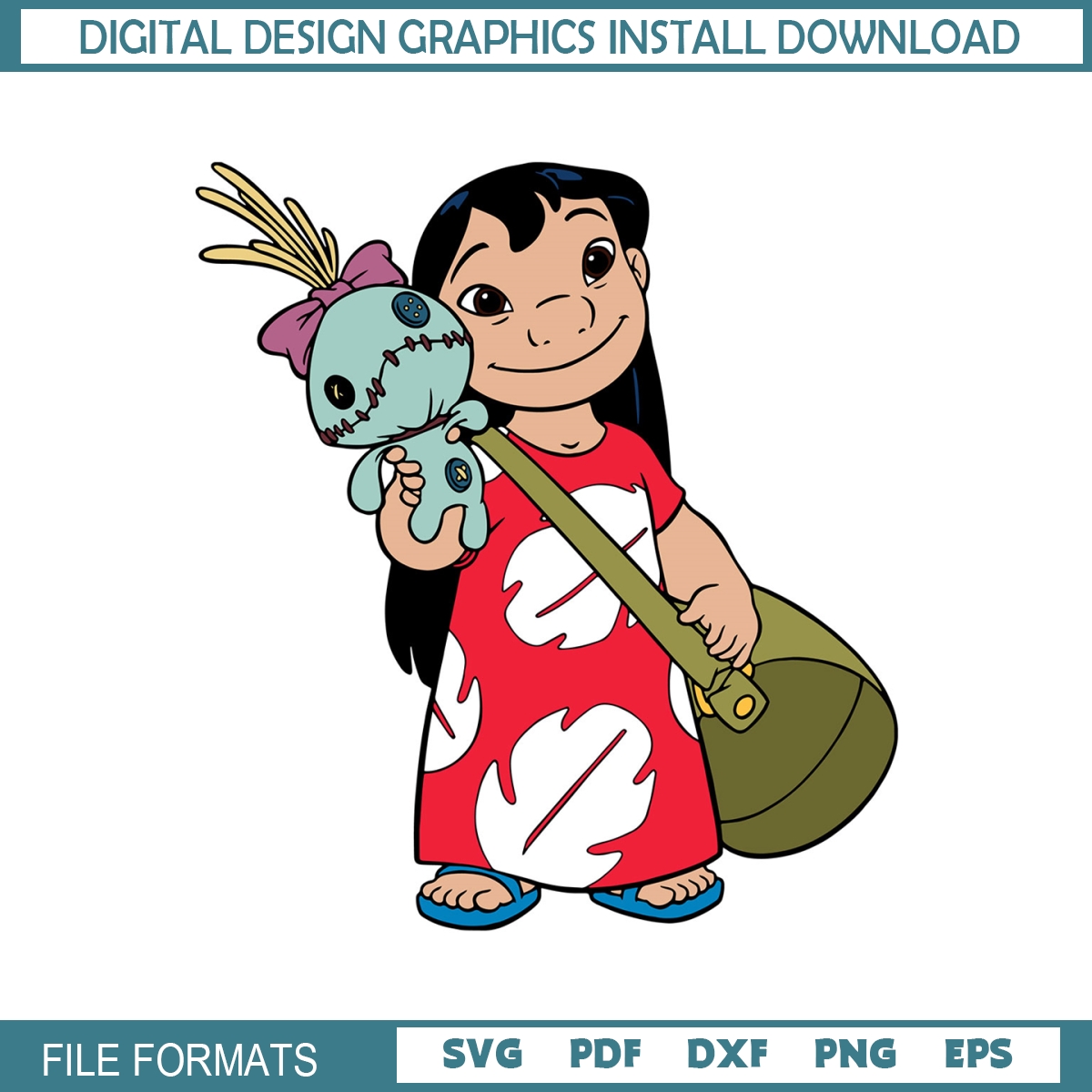 Lilo Pelekai & Scrump Doll Disney Cartoon SVG | Inspire Uplift