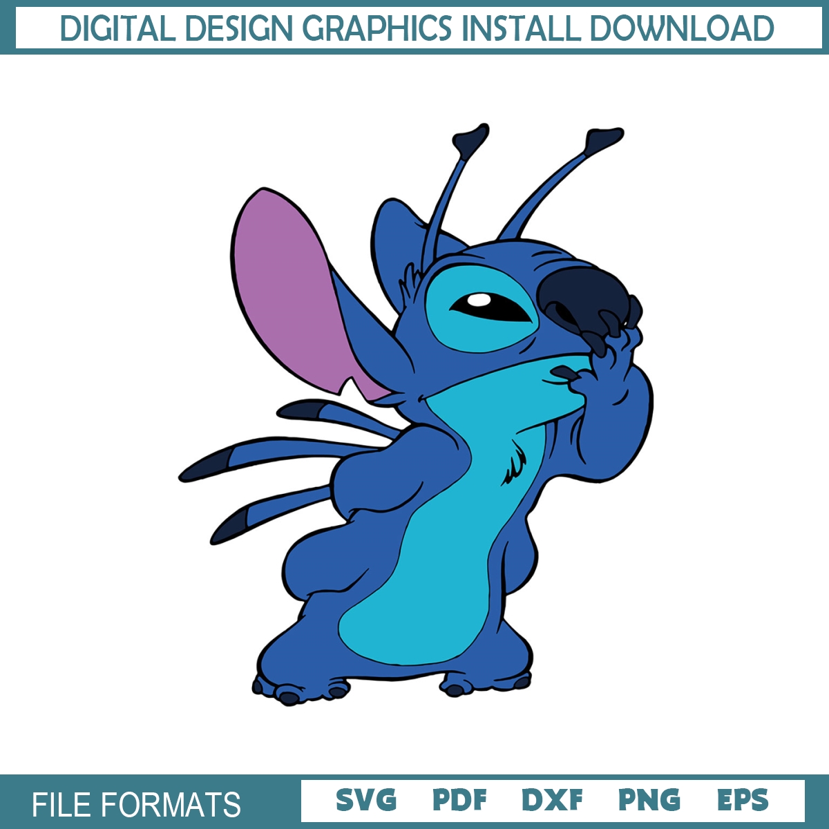 Disney Cute Alien Dog Stitch Cartoon Clipart SVG | Inspire Uplift