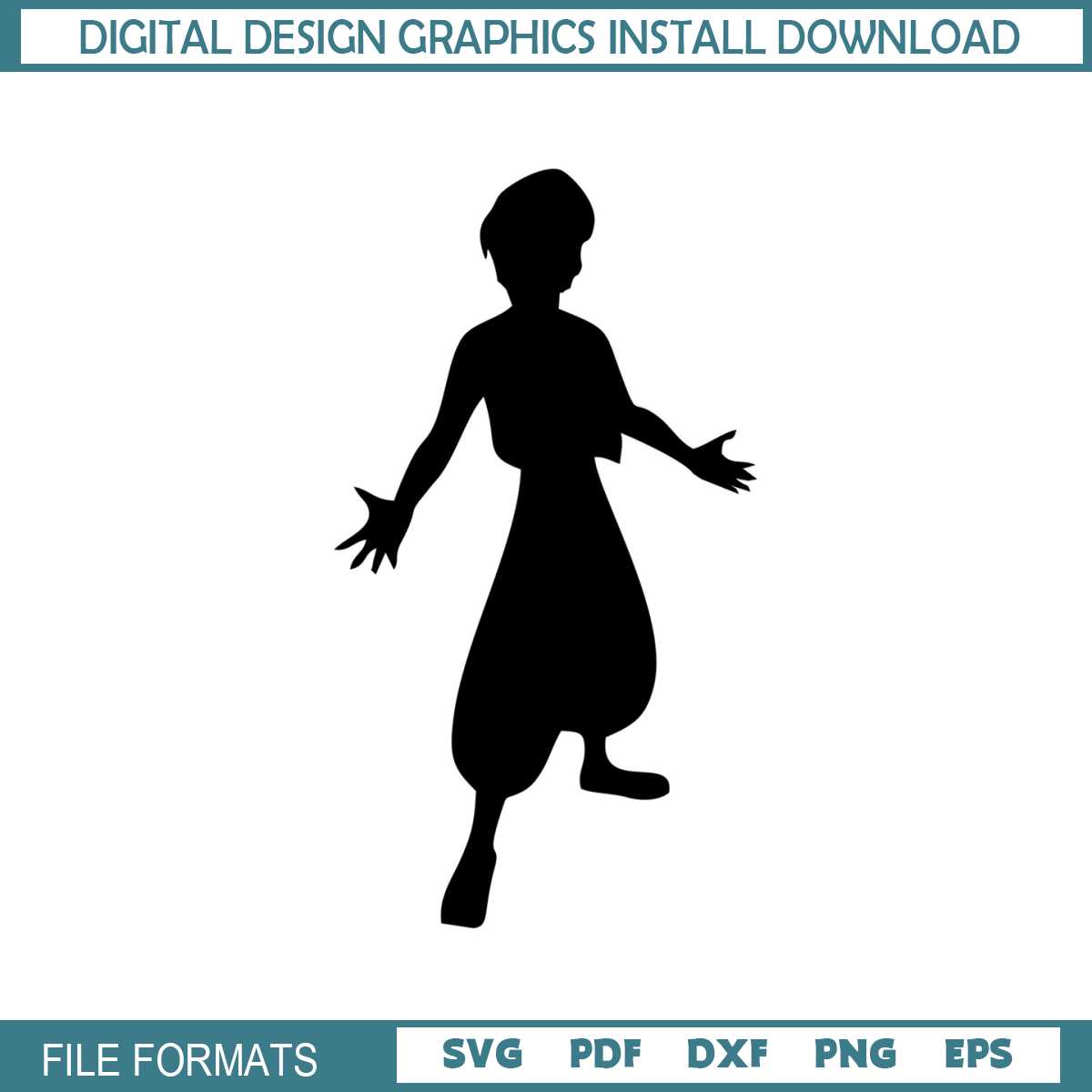 Aladdin Cartoon Characters Silhouette Vector SVG Sublimation | Inspire ...