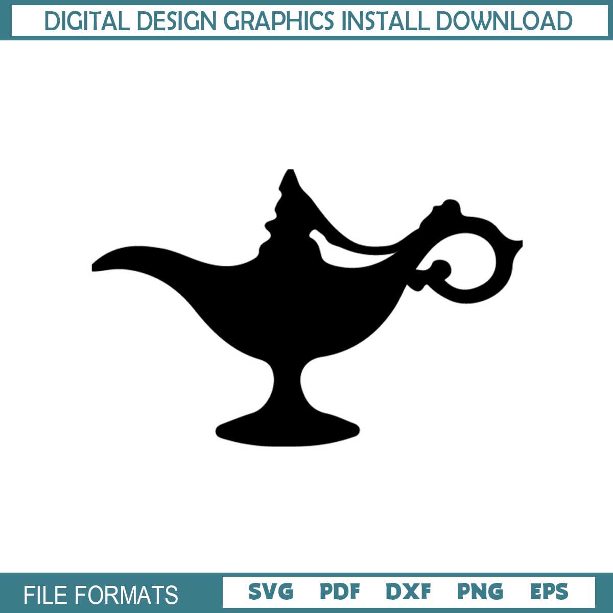 Aladdin The Magic Lamp Silhouette Vector SVG | Inspire Uplift