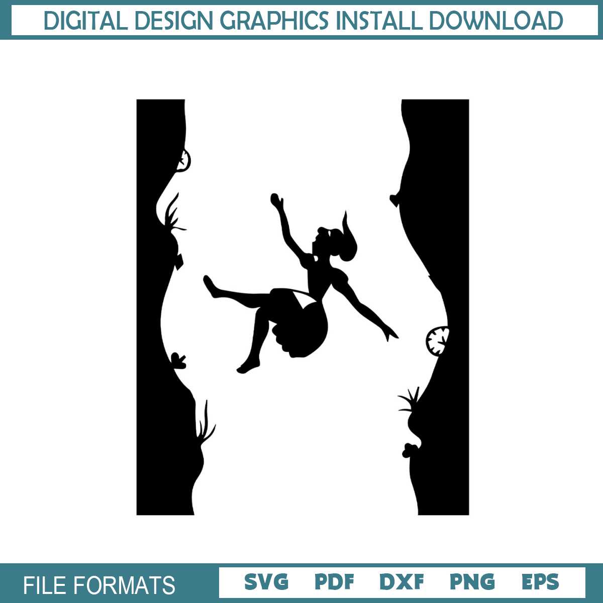 Alice Falling Down The Rabbit Hole SVG | Inspire Uplift