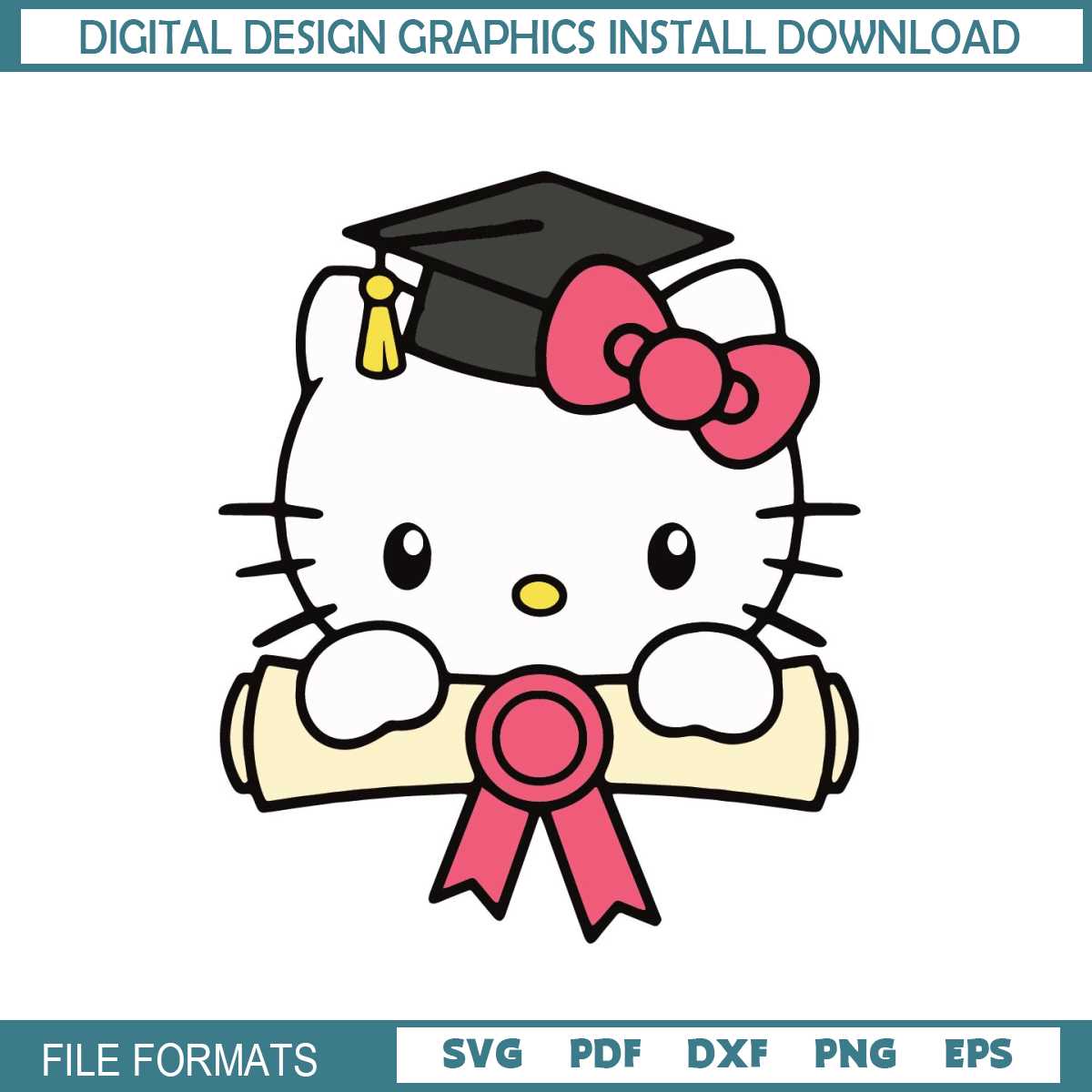Graduate Hello Kitty Svg, Senior Svg, School Svg, Kawaii Svg | Inspire ...