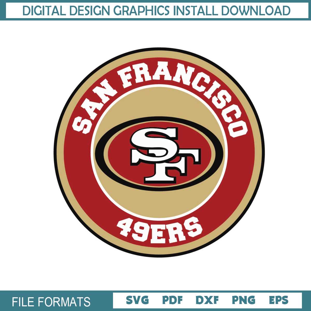 San Francisco 49ers Logo Circle svg, nfl svg, eps, dxf, png, | Inspire ...