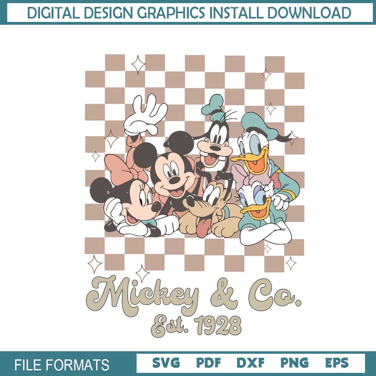 Vintage Mickey And Co 1928 SVG Retro Mickey And Friends SVG, | Inspire ...