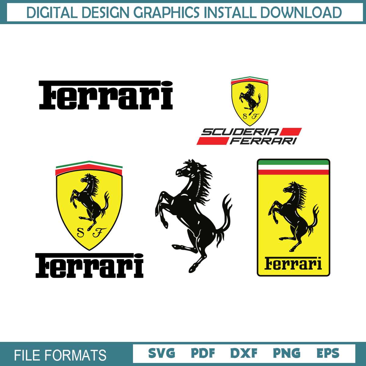 Ferrari SVG Cricut PRINT Sticker | Decal | High Quality | Di | Inspire ...
