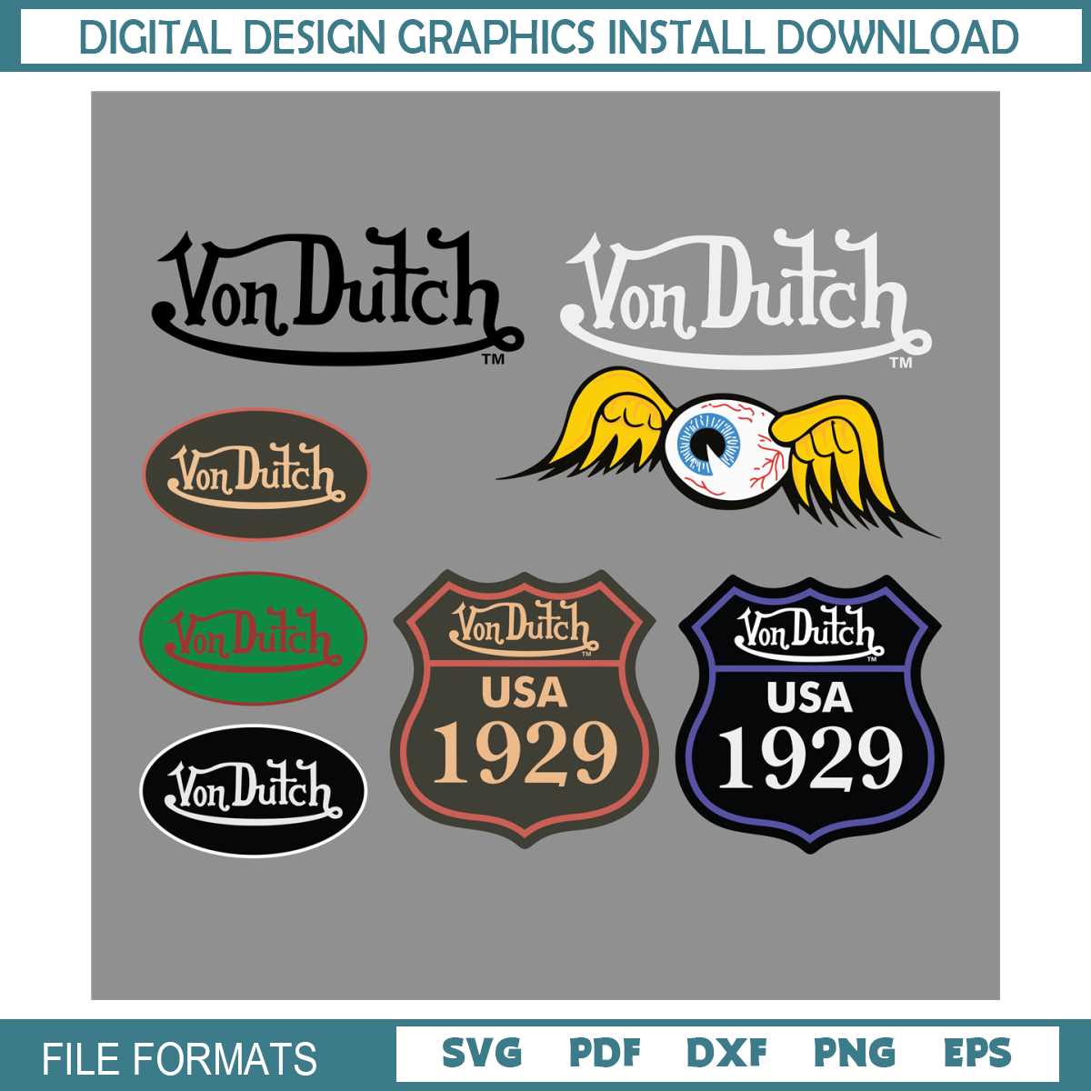 VON DUTCH SVG Png Eps and Ai Formats Ready to use for Cricut | Inspire ...