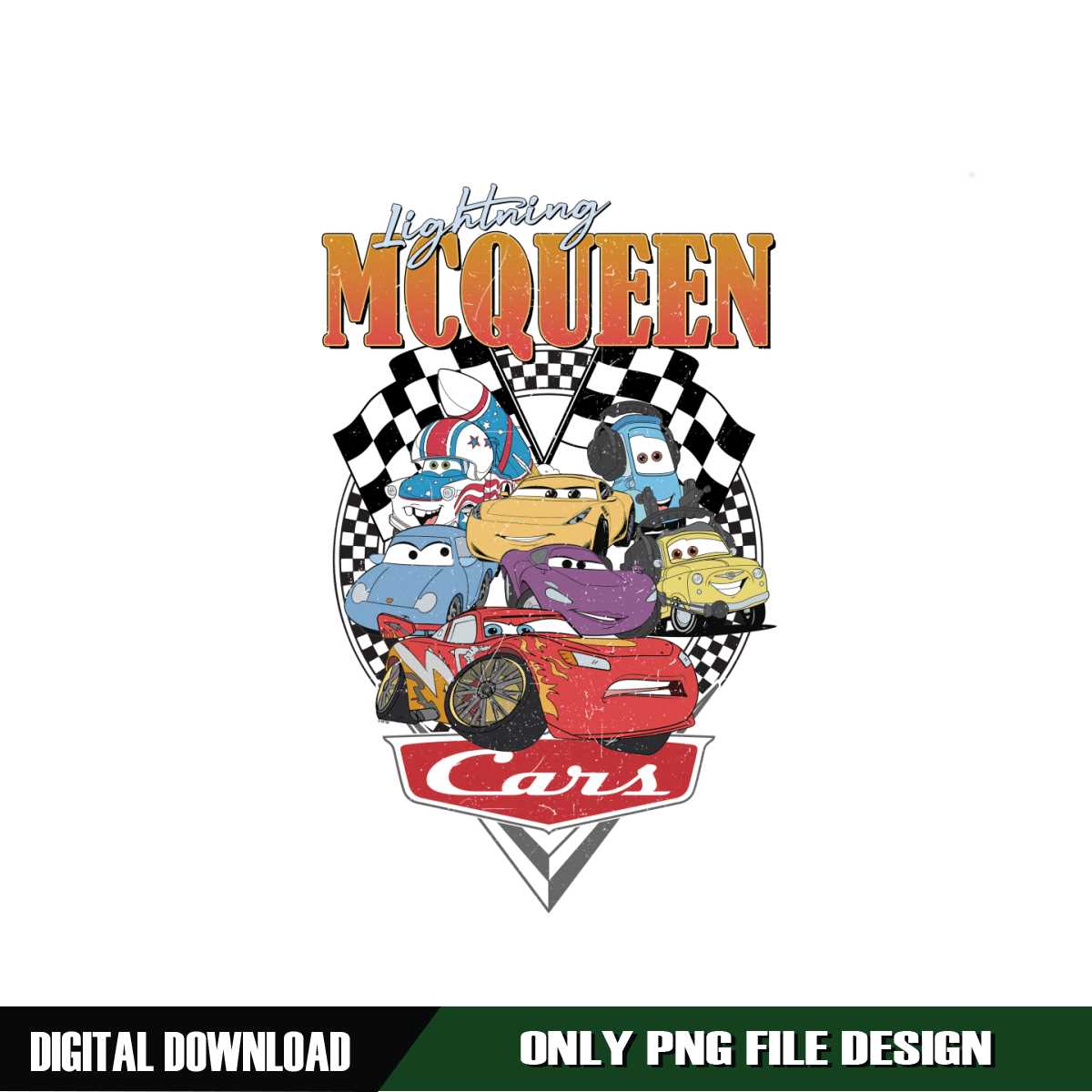 Checkered Cars Lightning McQueen Friends PNG | Inspire Uplift