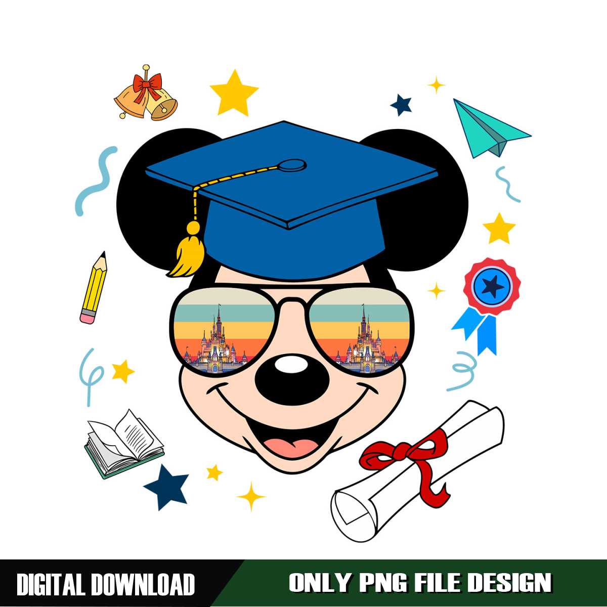 Disney Kingdom Mickey Mouse Graduation PNG | Inspire Uplift