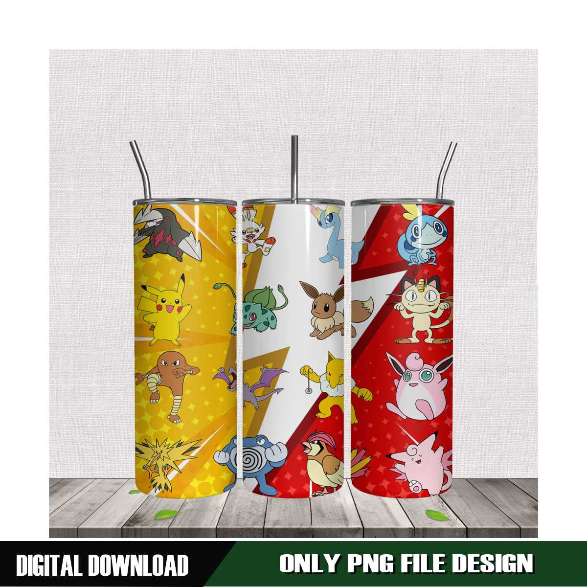 Pokemon Design Tumbler Sublimation 20oz Png | Inspire Uplift