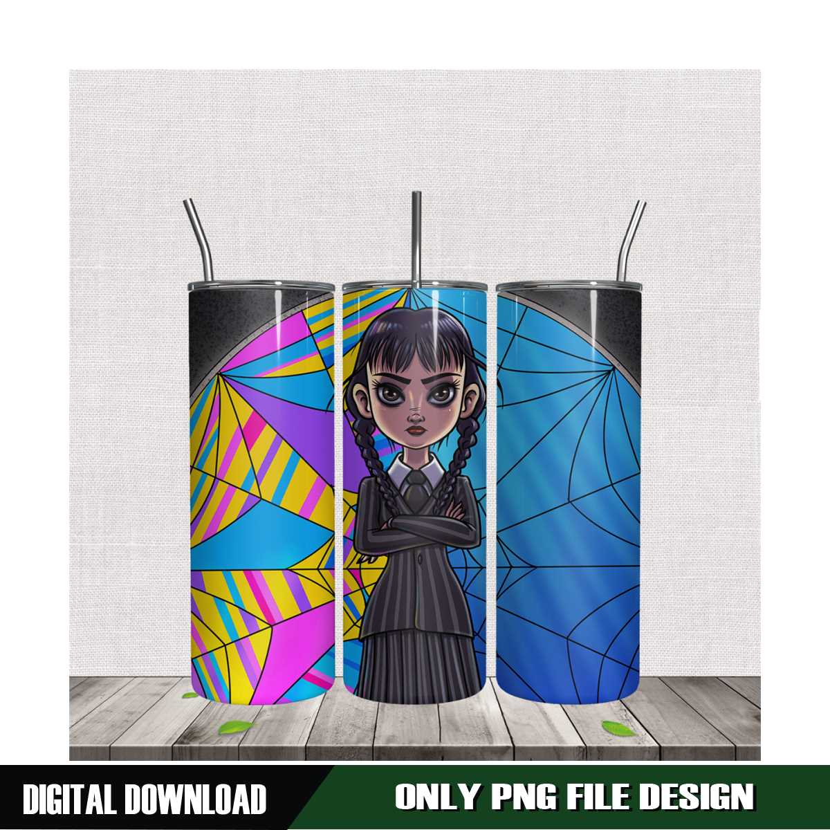 Wednesday Addams Tumbler Sublimation PNG | Inspire Uplift