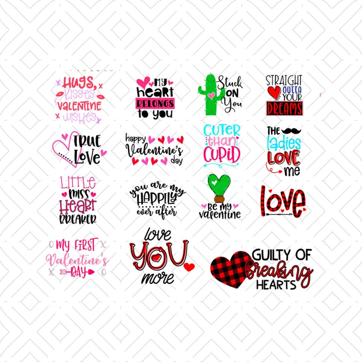 Valentines Day Bundle Svg, Valentine Svg, Hugs Kisses Valent | Inspire ...