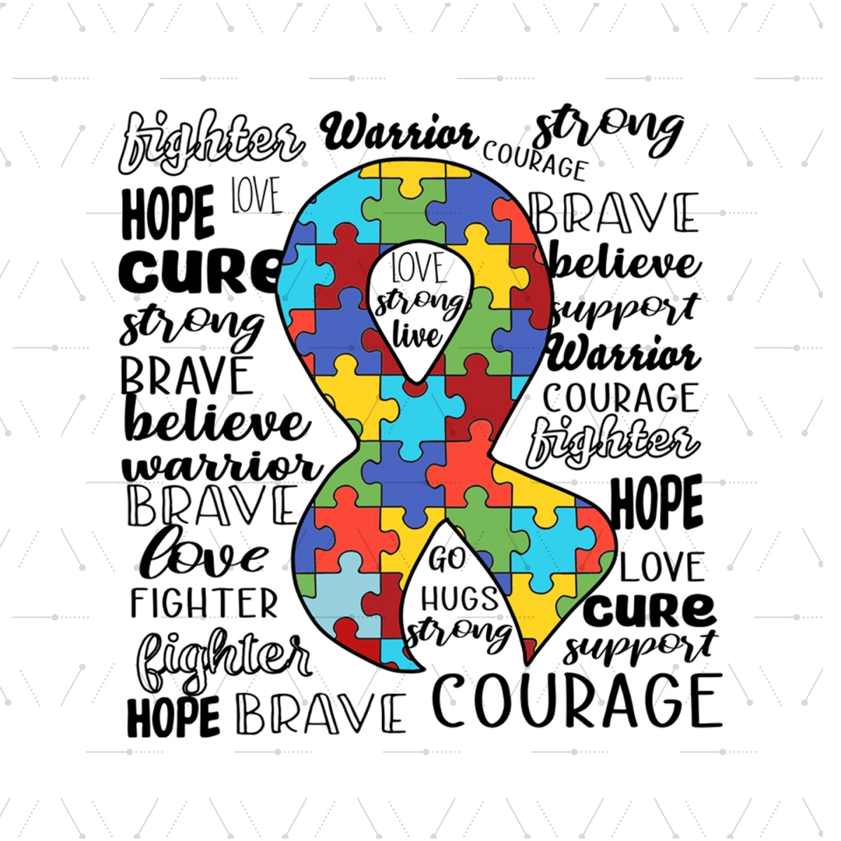 Colored Puzzle Ribbon Svg, Autism Svg, Ribbon Svg, Colored P | Inspire ...
