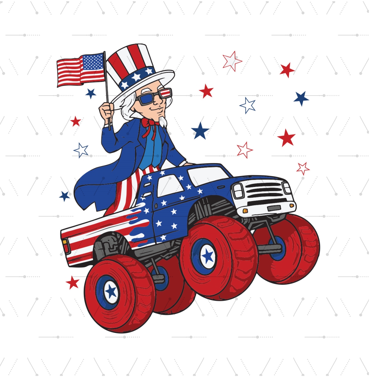 Uncle Sam Riding Monster Truck 4th Of July Svg, Independence | Inspire ...