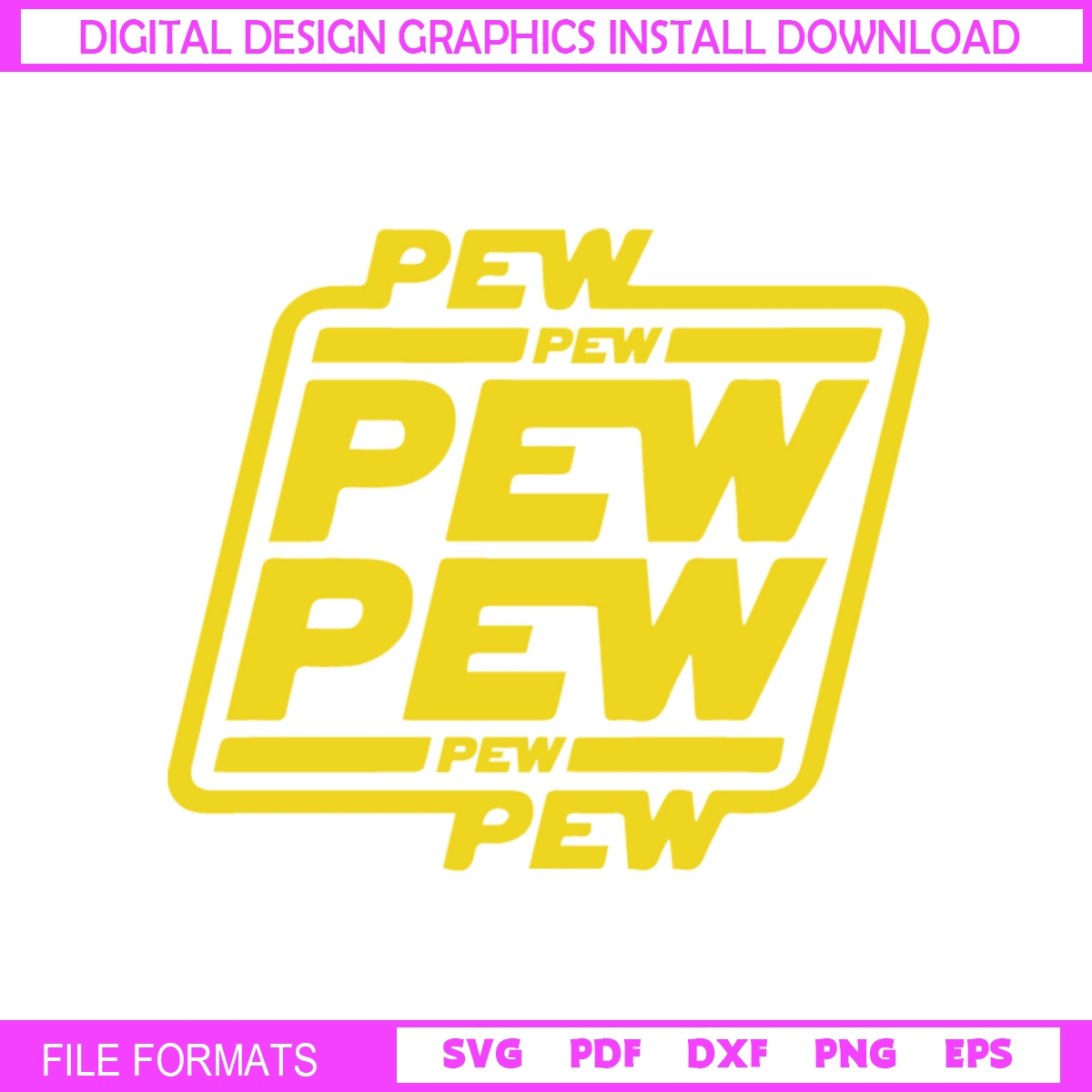 Funny Star Wars Logo Pew Pew SVG | Inspire Uplift