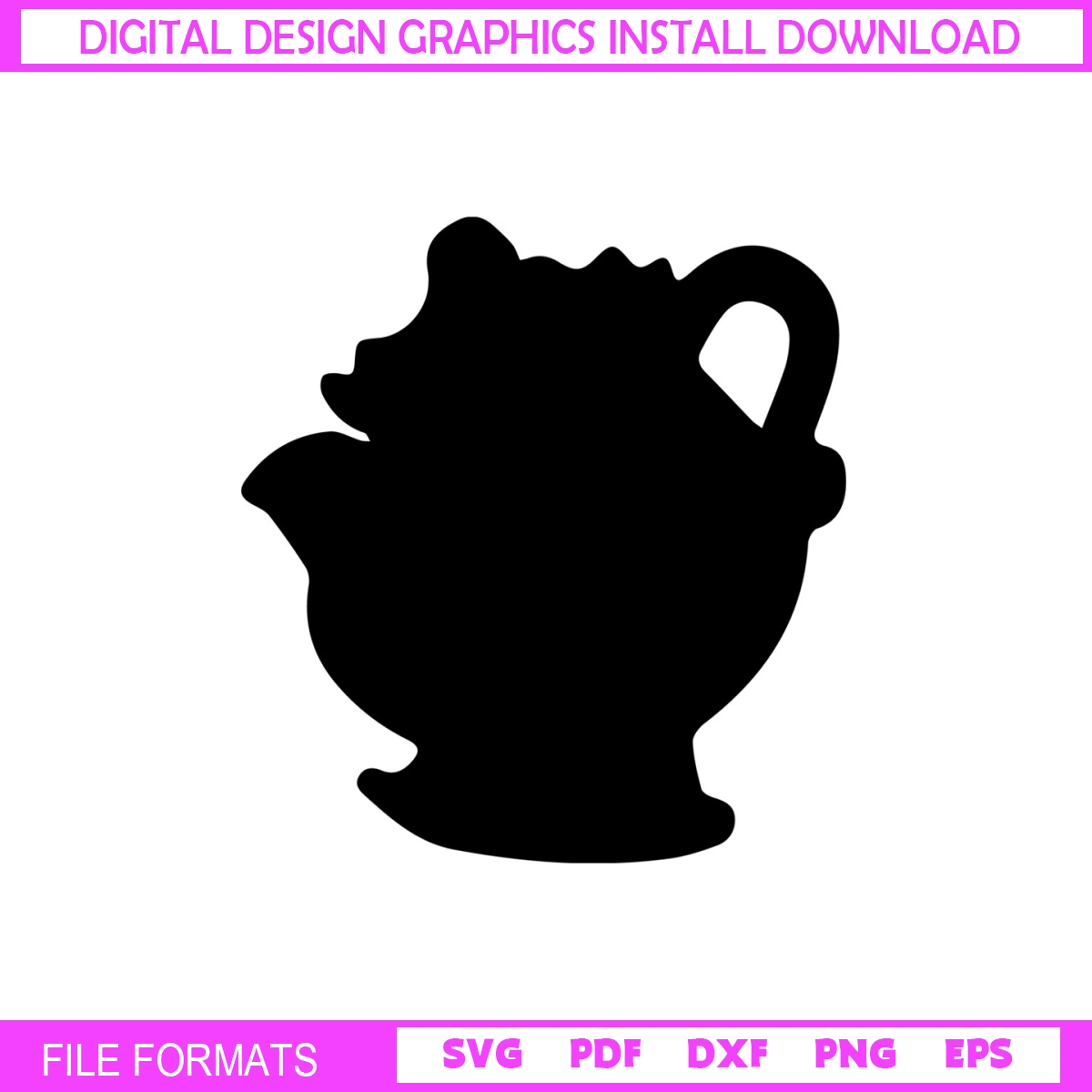 Disney Mrs. Potts The Magic Tea Set Silhouette SVG | Inspire Uplift