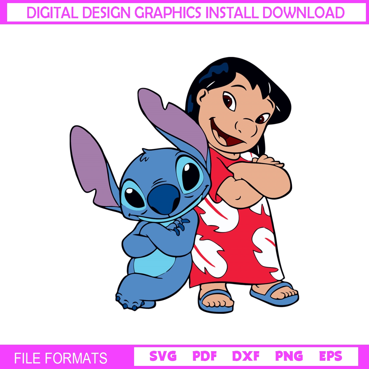 Lilo and Stitch Disney Cartoon Character SVG - Inspire Uplift