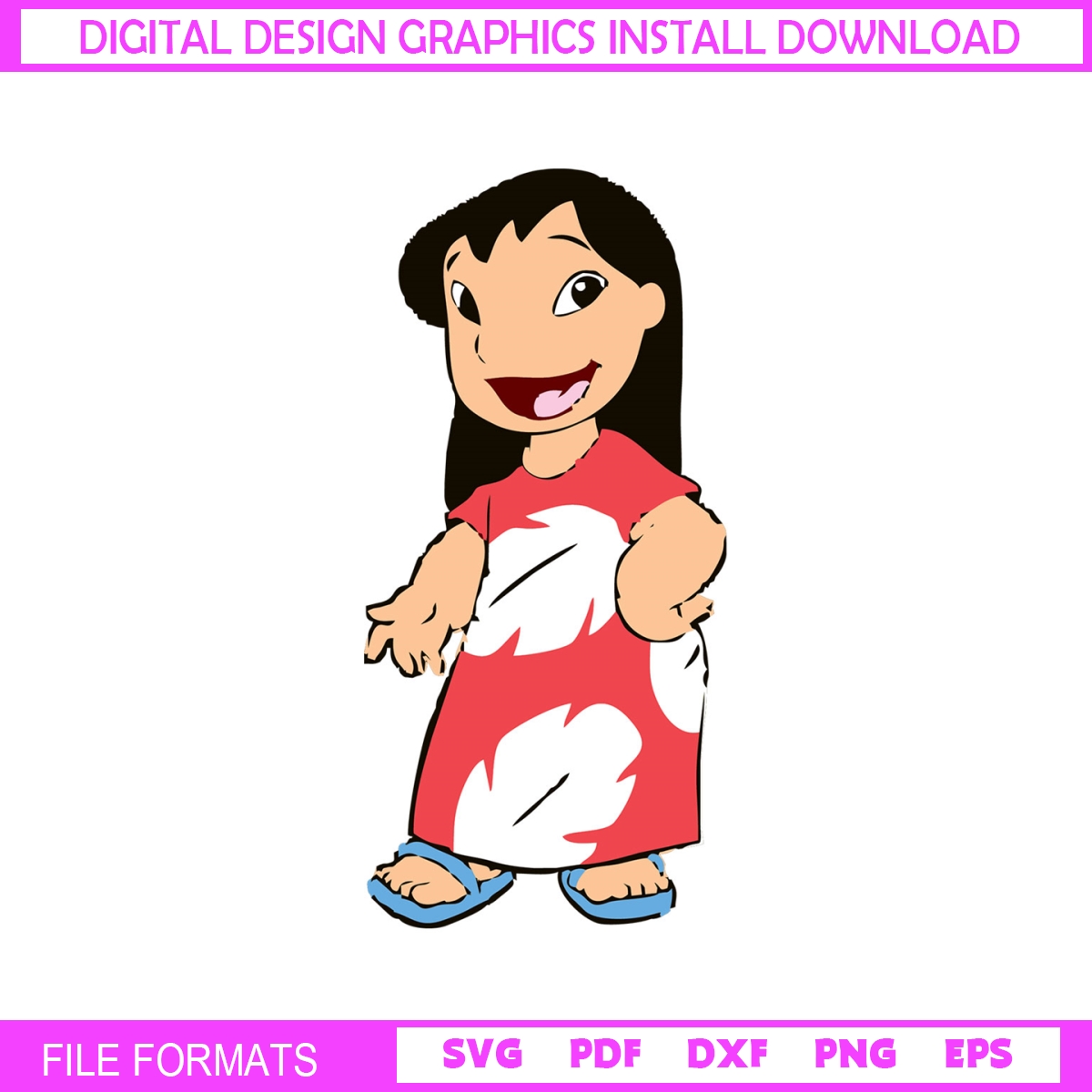 Happy Face Disney Princess Lilo Pelekai SVG | Inspire Uplift