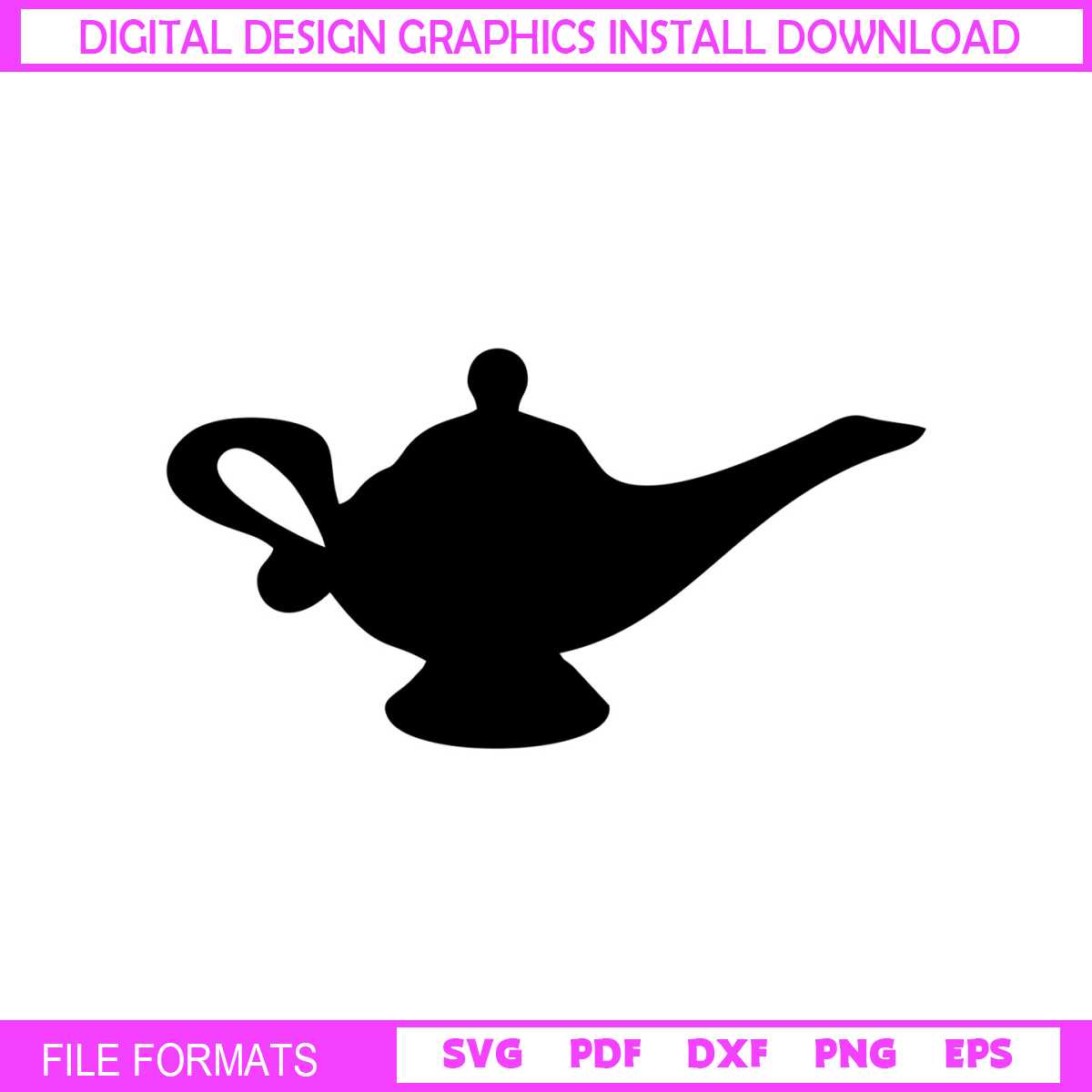 Disney Aladdin The Magic Lamp Silhouette Vector SVG | Inspire Uplift