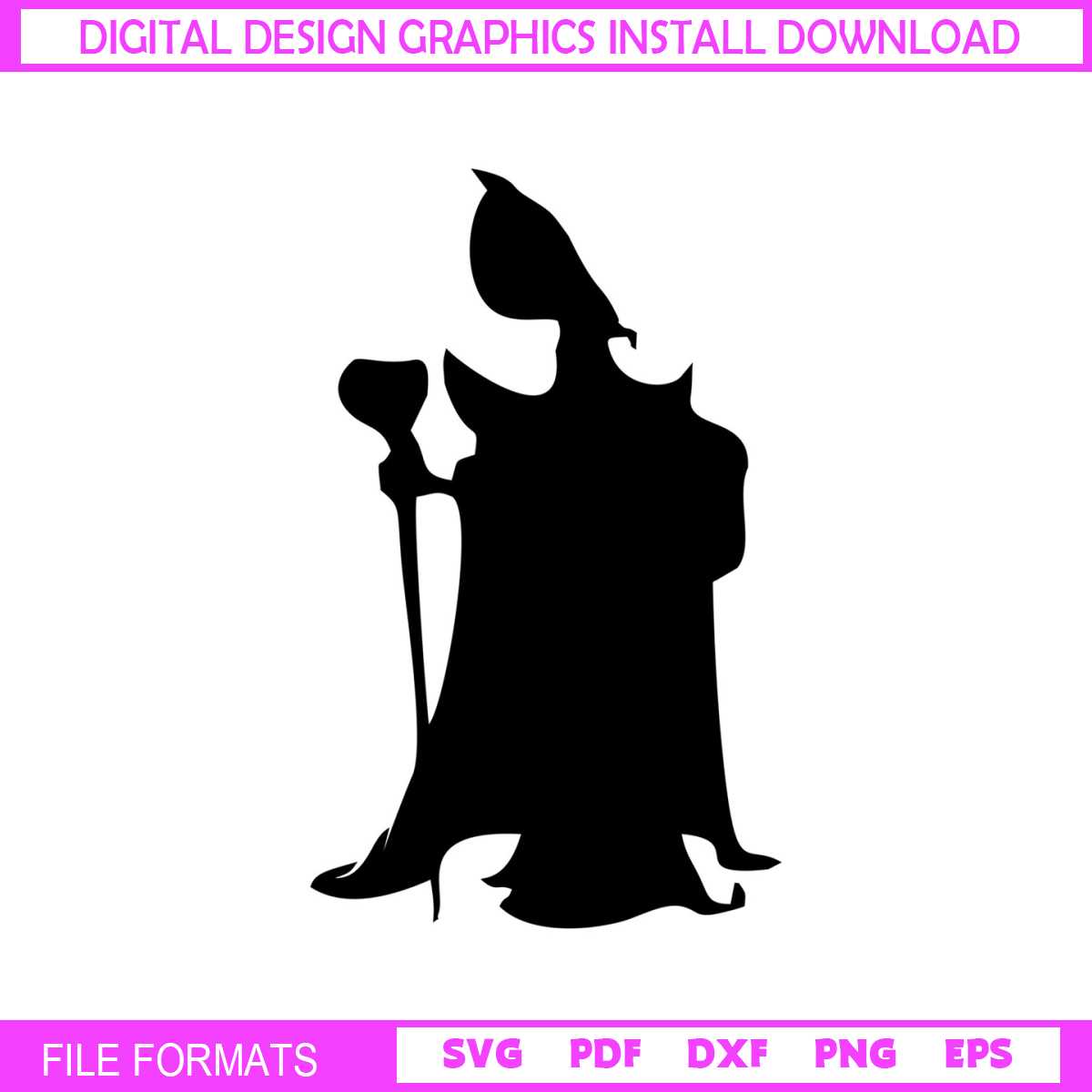 Disney Aladdin Cartoon Jafar Silhouette SVG | Inspire Uplift