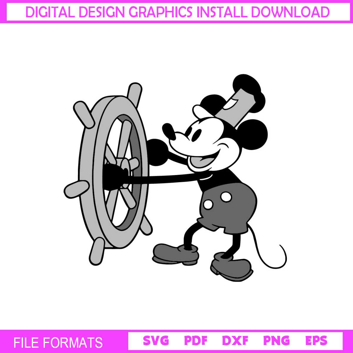 Original steamboat willie SVG, easy cut file for Cricut, Lay | Inspire ...