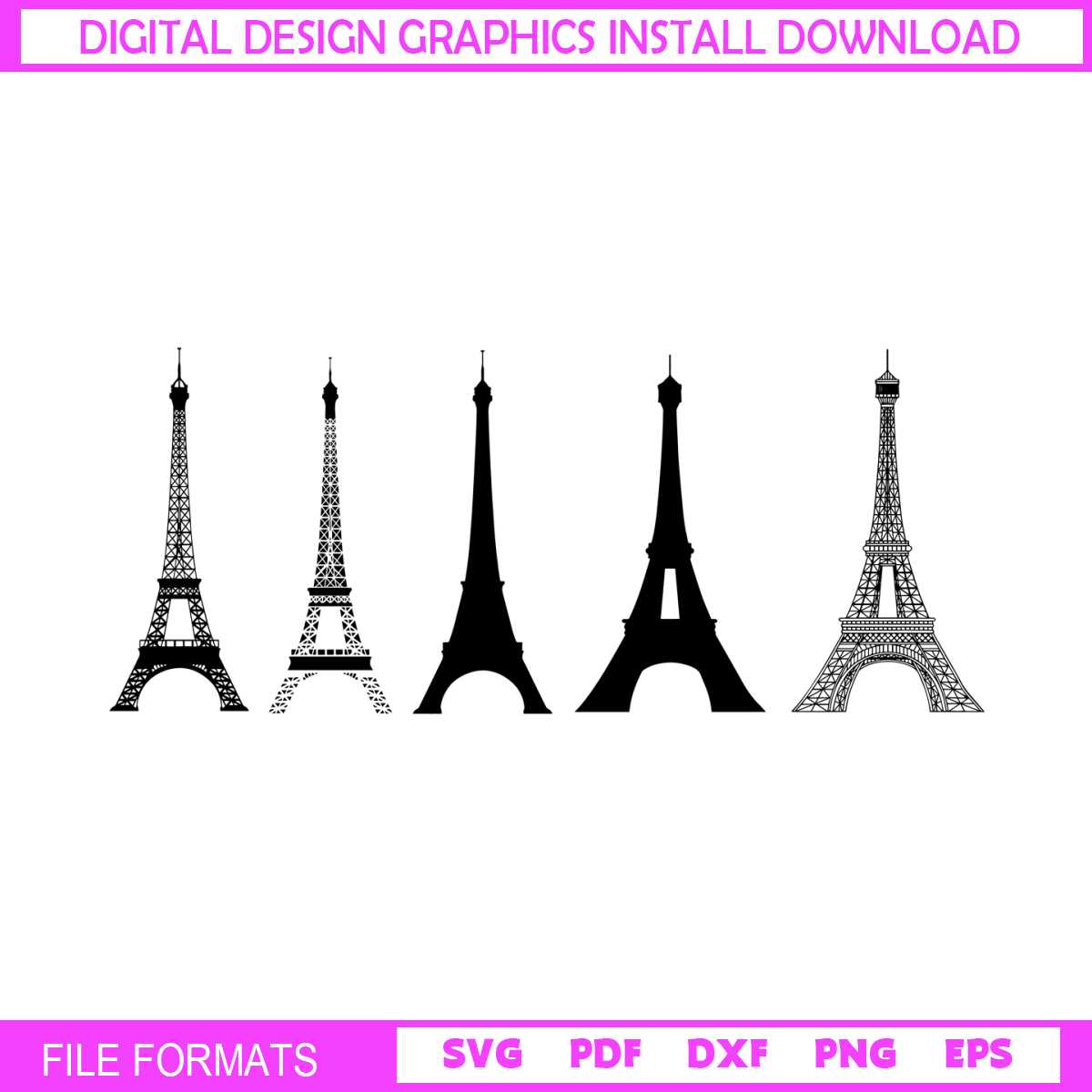 Eiffel Tower, Eiffel Tower SVG, SVG, SVG Files, Cricut, Silh | Inspire ...