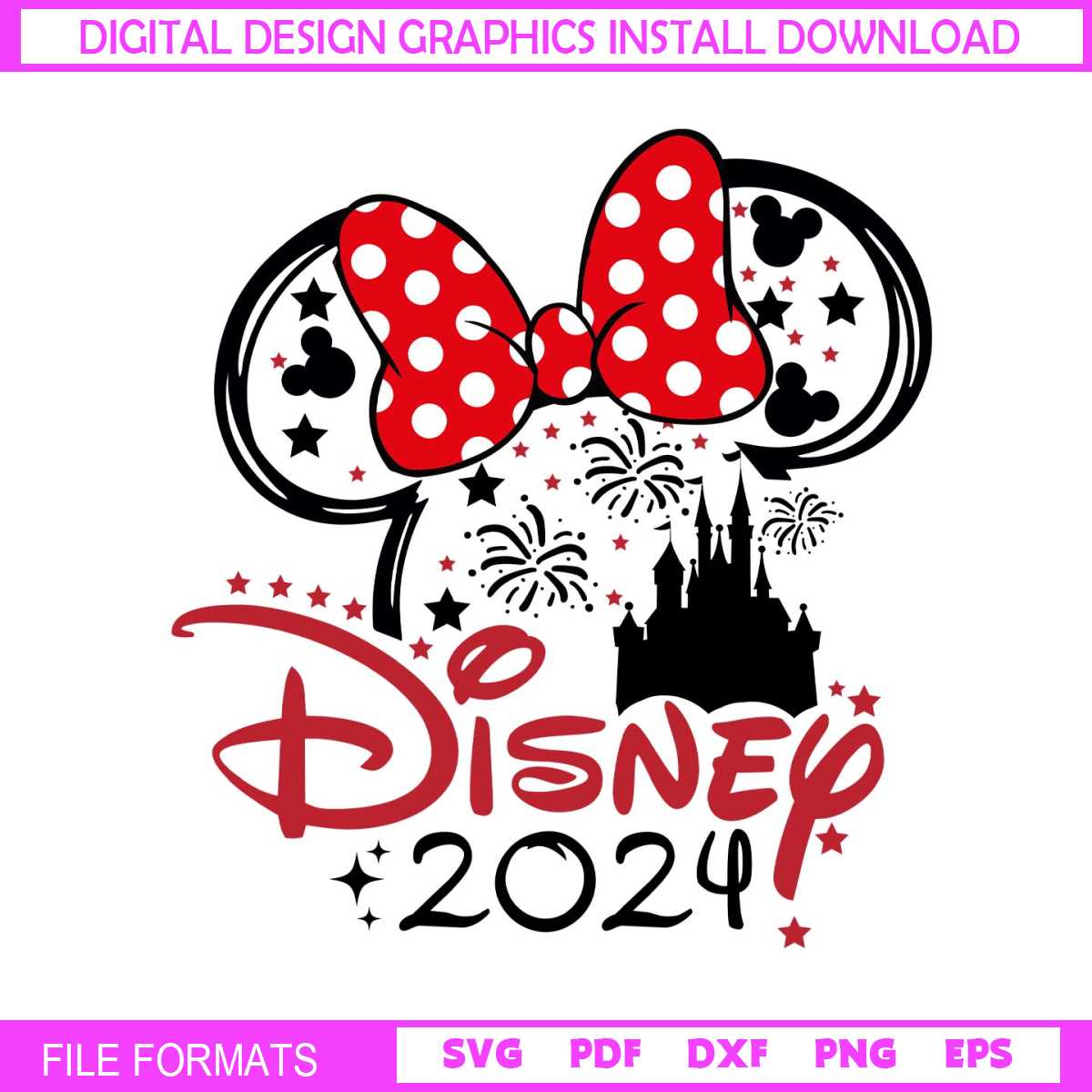 Minnie Mouse Disneyland Castle 2024 SVG | Inspire Uplift