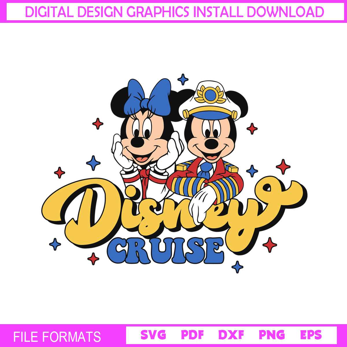 Disney Cruise Mickey Minnie Captain Mouse SVG | Inspire Uplift