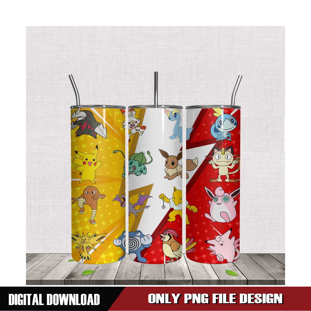 Pokemon Design Tumbler Sublimation 20oz Png | Inspire Uplift