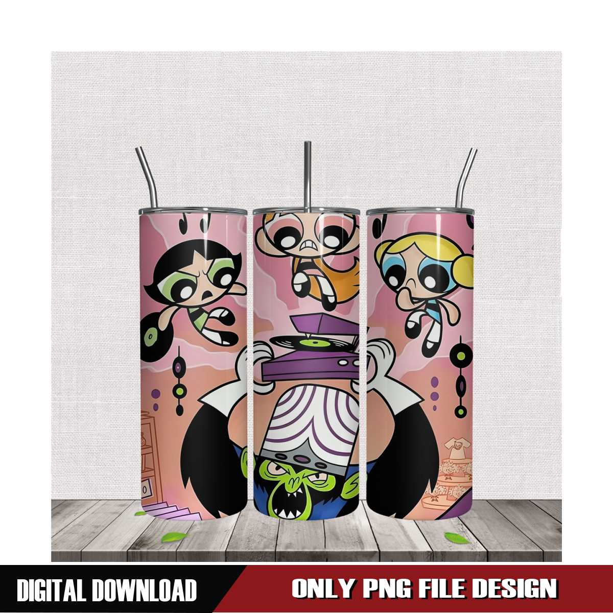 Power Puff Girl Tumbler Sweet Girl Design PNG | Inspire Uplift