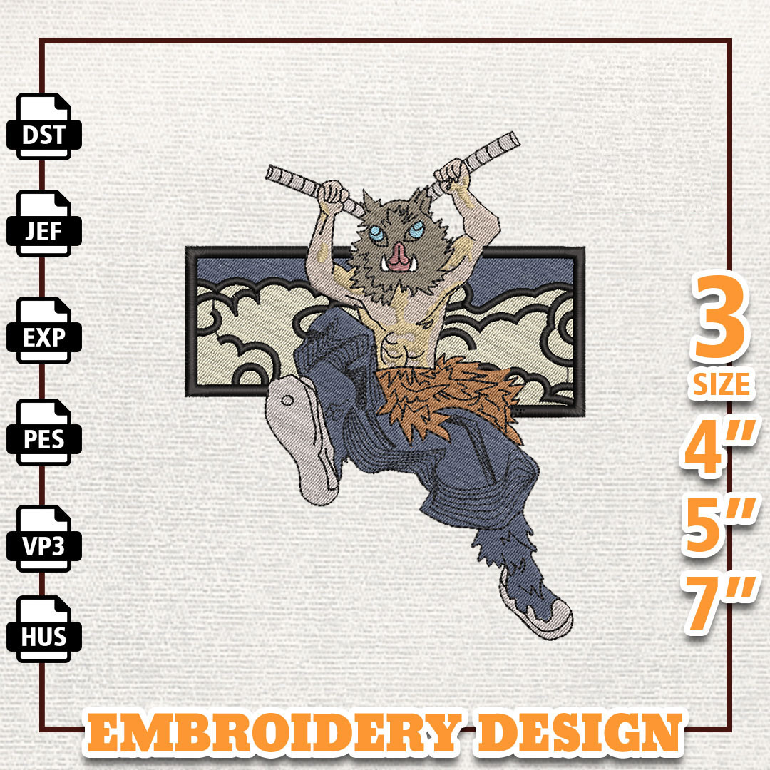 Inosuke Anime Design, Anime Embroidery Design, Anime Machine | Inspire ...