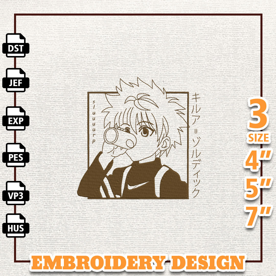Killua Anime Design, Anime Embroidery Design, Anime Machine | Inspire ...