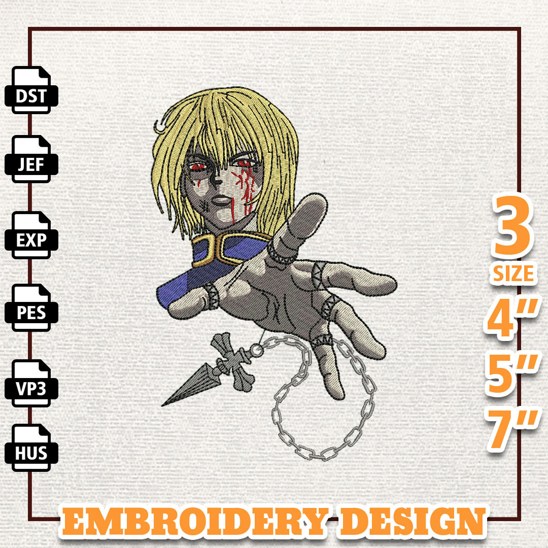 Kurapika Anime Design, Anime Embroidery Design, Anime Machin - Inspire ...
