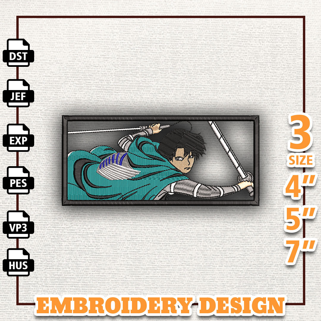 Levi Anime Design, Anime Embroidery Design, Anime Machine Em - Inspire ...