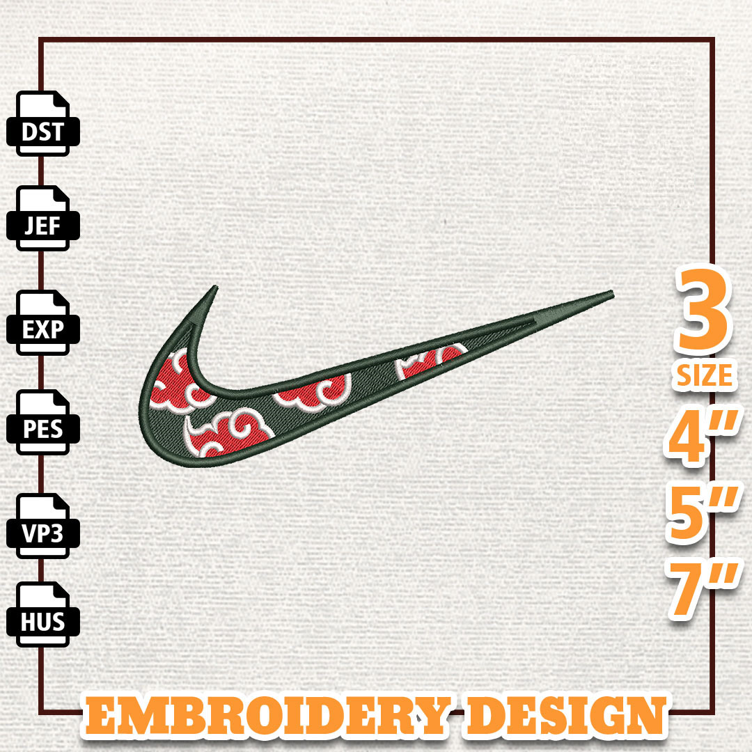 Nike Akatsuki Anime Embroidery Design, Nike Anime Embroidery - Inspire ...