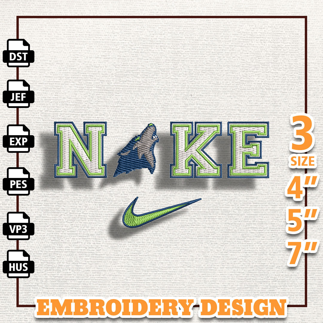 NIKE Timberwolves Embroidery Design, NBA Basketball Embroide - Inspire ...