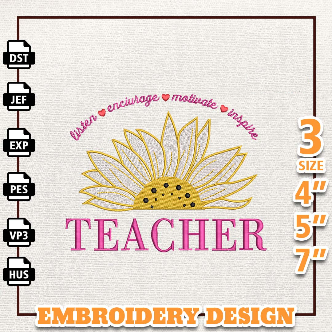 Teacher Embroidery Designs, Back To School Embroidery Design | Inspire ...