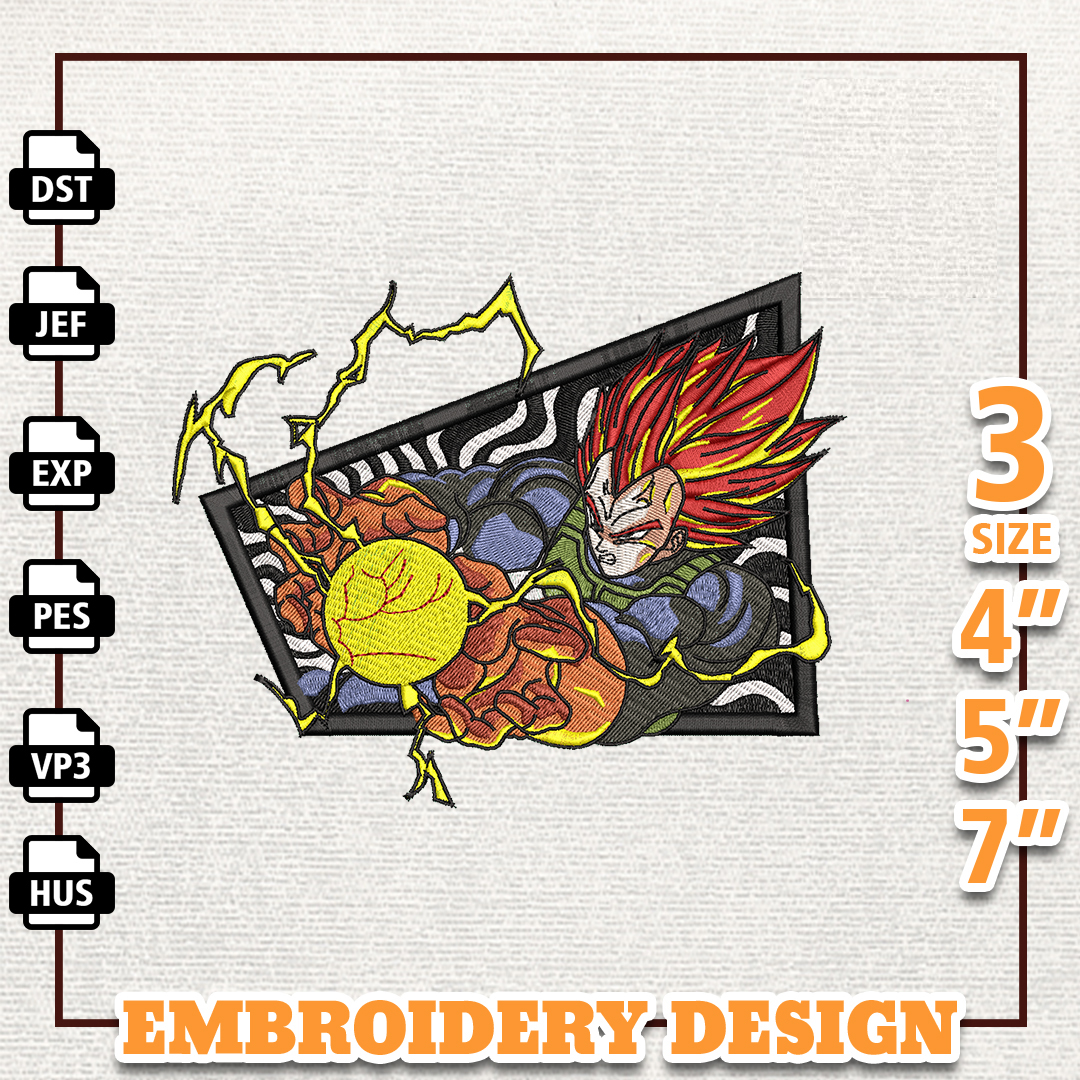 Vegeta Dragon Ball Z, Anime Embroidery Design, Anime Machine | Inspire ...