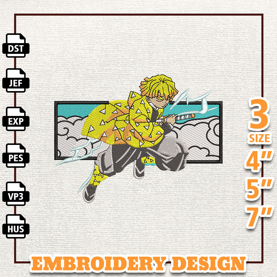 Zenitsu Anime Design, Anime Embroidery Design, Anime Machine | Inspire ...