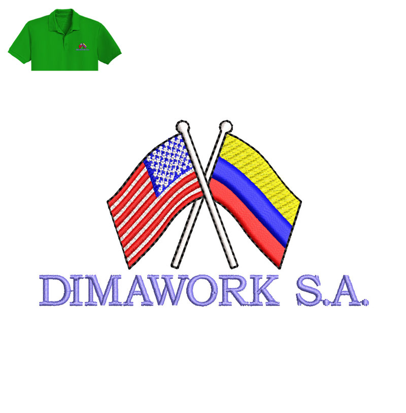 America And Colombia Flag Embroidery logo for Polo Shirt,log | Inspire ...