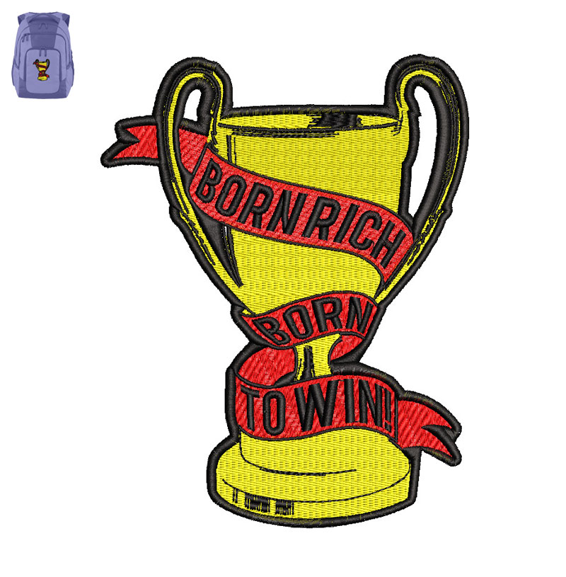 Born Rich To Win Embroidery logo for Bag,logo Embroidery, Em | Inspire ...